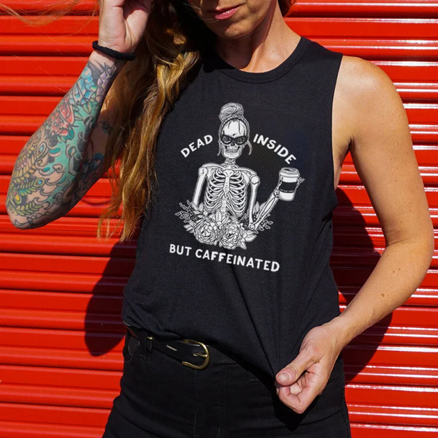 Cool Dead Inside But Caffeinated Vest – nazaline